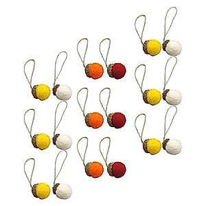 ULTNICE 25Pcs Christmas Felt Acorn Ornaments Wool Felted Acorn Garland Felt Balls Pom Acorns Rustic Farmhouse Acorn Decor for Fall Thanksgiving Christmas Tree Pendant Random Color