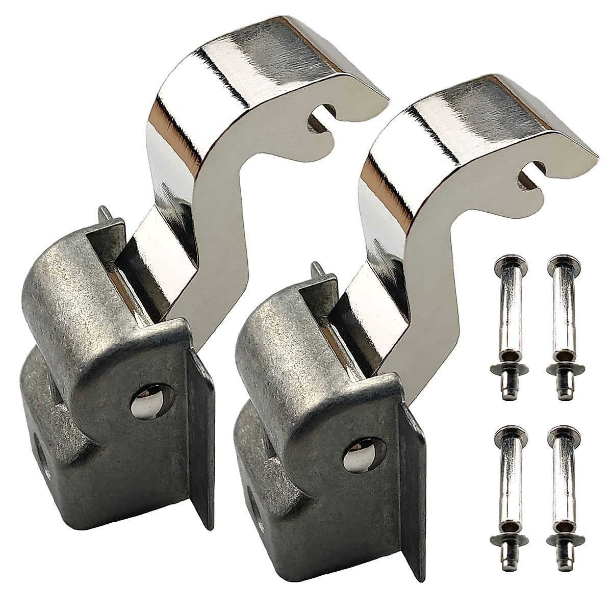 RV Awning Rafter Rivet Slider Asm, RV Camper Trailers Motorhome Awning Sunshade Arm Parts, for Automatic Roll-up Awning and Keeps Canopy Tensioned and Stabilizes, with 4 Rivets and Caps- 2 Packs