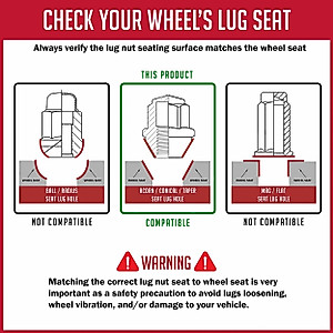Wheel Accessories Parts 20 Pcs M14x1.5 14x1.5 OEM Style Lug Nuts 611-204 |ACPZ-1012-D | ACPZ-1012-M | 1.66" Long Black 13/16" Hex Fits 2014+ Ford Mustang | 2020+ Explorer | 2020+ Maverick