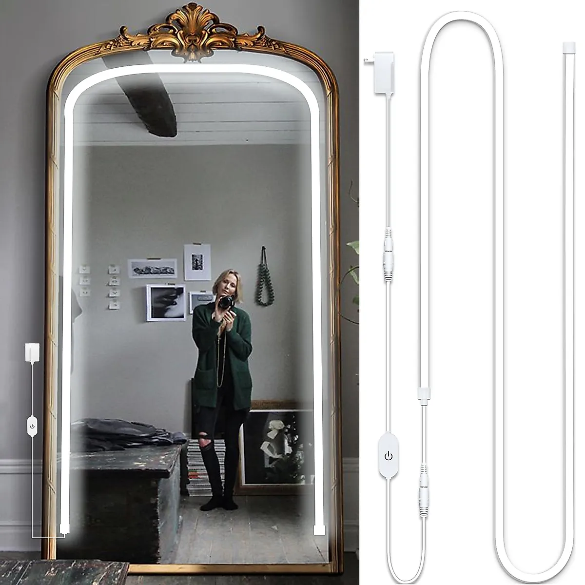 Blikshin LED Vanity Lights for Mirror, Lights for Body Mirror, 10FT/Ultra Bright/Dimmable/360LEDs/ELT 12V, for Bathroom Mirror/Dressing Mirror/Full Body Mirror