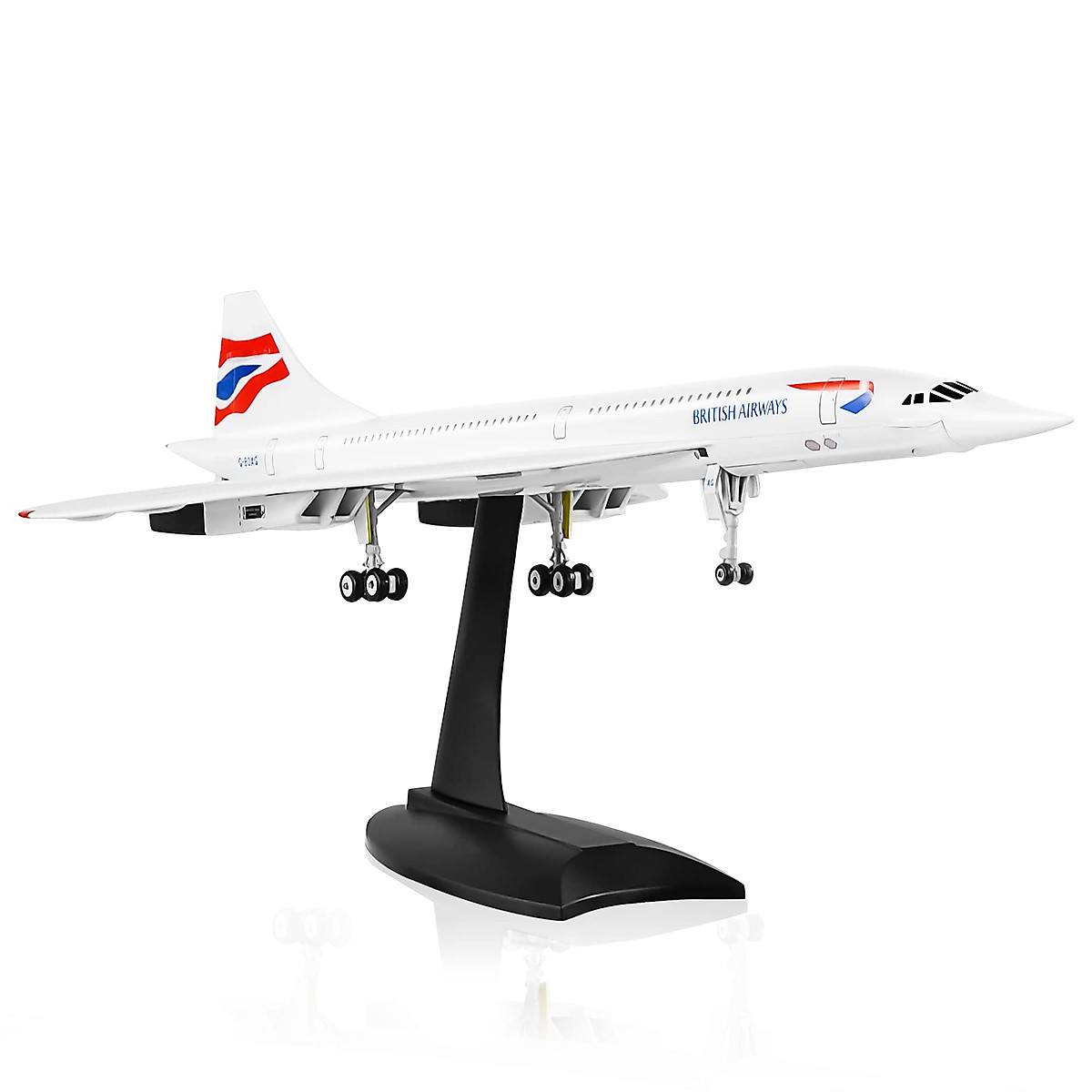 Lose Fun Park 1:200 Scale British Airways Concorde Model Airplane G-BOAG Alloy Diecast Airplane Model Plane Kits for Adults Collection and Gift