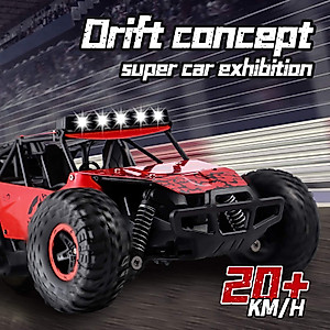 SZJJX Remote Control Car for Boys Girls, 20+ Km/h High Speed RC Trucks Car, 1:14 Scale Fast All Terrains Off Road Monster Crawler Vehicle Toy with Headlights 2 Batteries for Adults Kids 40 Min Play