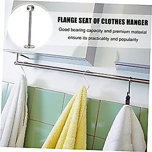 DECHOUS 8pcs Clothes Rail Flange Metal Curtain Rod Curtains Holders Shower Curtain Rod Holder Ceiling Rod Brackets Closet Rod End Curtain Pole Ceiling Brackets Wardrobe Pole Brackets