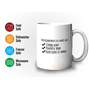 Bubble Hugs Nurse Coffee Mug 11oz White - The Requirements - Labor Clinical Certified Nursing Assistant Surgical Emergency Oncology Practitioner