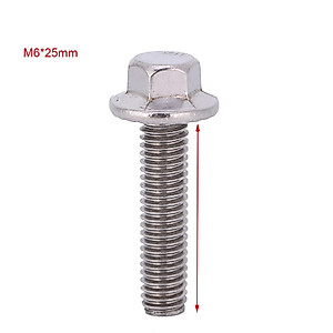 Hardware Fixing Spare Screws 10pcs/Lot M6 tornillos Stainless Steel SS304 Hex Flange Screws Cap Washer Head Bolts Fastener vis tete creuse (Length : 16mm)