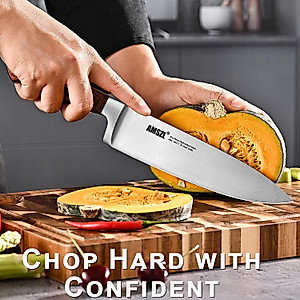 AMSZL Professional Chef's Knife 8 inch - High Carbon Steel - Ultra Sharp - Gift Box