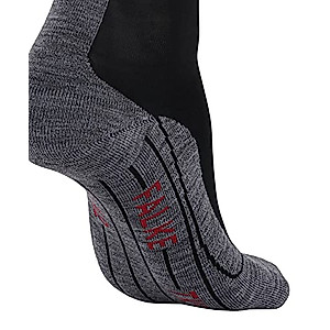 FALKE Women's TK5 Wander Hiking Socks, Crew Length, Light Padding, Athletic Sock, Breathable Quick Dry, Merino Wool, Black (Black-Mix 3010), 5-6, 1 Pair