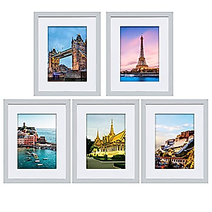Aejvw Picture Frame Set of 5 - Lightweight and Sturdy Picture Frames Collage Wall Decor, Multi-purpose Wall & Tabletop Photo Frames Suitable for Home, Office and Festivals (4x6 inch, Grey)