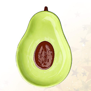 Garneck Ceramic Avocado Shaped Shaped Serving Plate Ceramic Sauce Dish Dip Bowls for Fruits Salads Dessert Appetizers