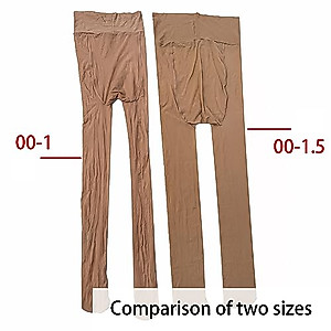 10D Semi Sheer Tights for Women Ultra Soft Shiny Stockings High Waist Control Top Footed Pantyhose for Daily Wear (L, Black)