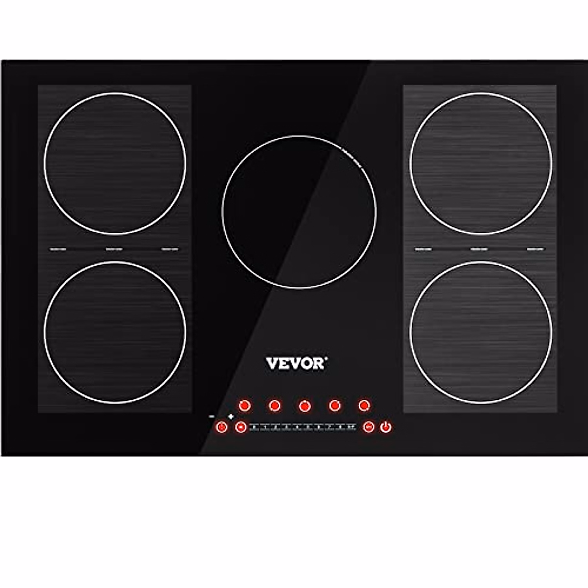 VEVOR Built-in Induction Electric Stove Top 30 Inch,5 Burners Electric Cooktop,9 Power Levels & Sensor Touch Control,Easy to Clean Ceramic Glass Surface,Child Safety Lock,240V