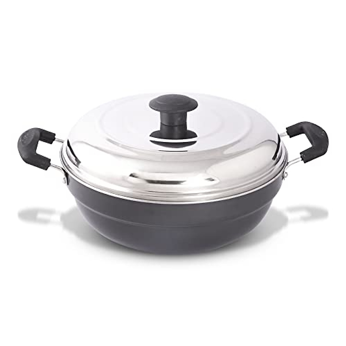 KSJONE All-in-One Hard Anodized Big Size Multi Purpose Idli Cooker and Steamer with Multi Kadai and 5 Plates 2 Idli Plates | 2 Dhokla | 1 Patra Plate