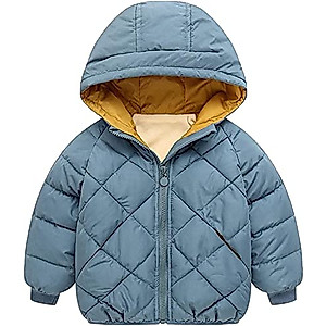 Winter Coats for Baby Boys Girls Solid Winter Thick Warm Hooded Windproof Coat Snowsuit Kids Toddler Outwear (blush Red, Small)