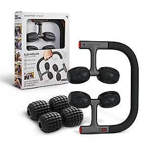 Sharper Image Flex Roller, Modular Massager with 8 Attachments, Compact Design, Silicone and Foam Rollers for Deep Tissue Massage, Workout Recovery, and Pain Relief