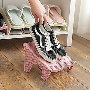 Double Row Shoe Slots Organizer, Made Non-Slip PP Plastic, Space-Saving, Easy to Use and Clean, Multifunction
