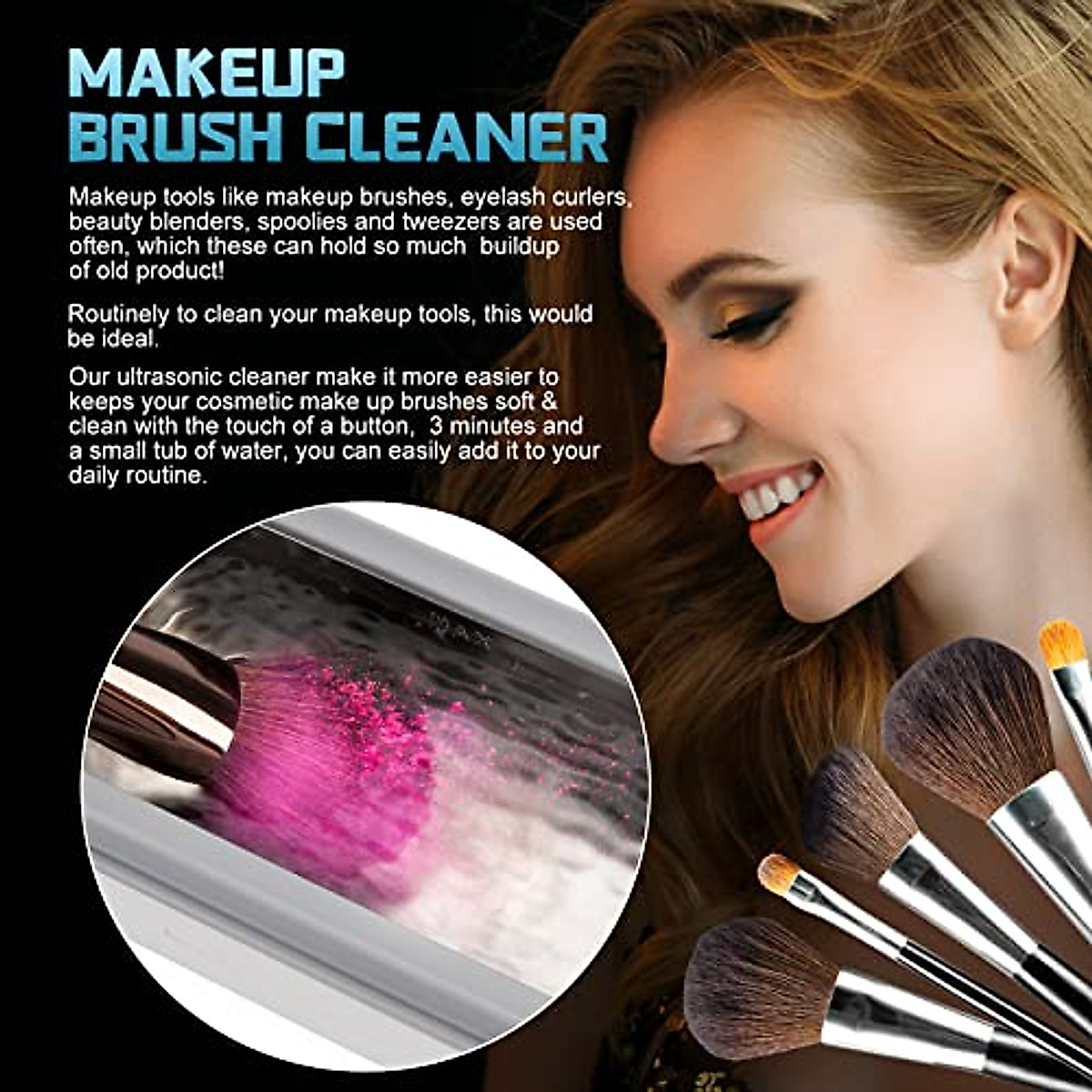 Jewelry Ultrasonic Cleaner for Gold Silver Ring Earring All Jewelry, Small Sonic Cleanser Machine for Eyeglass Watch Coin Retainer at-Home or Travel Use(300ML)