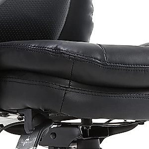 Elle Decor Anniston Wellness by Design Mid Office AIR Lumbar Technology, Ergonomic Computer Chair with Lower Back Support, Bonded Leather, Black