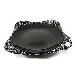 Black and White Microwave Plate Holder - Modern Cotton Fabric Dinner Plate Cozy