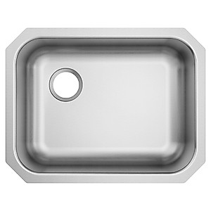 Moen GS18192L 1800 Series 23.5-inch 18 Gauge Undermount Single Bowl Stainless Steel Kitchen Sink 7-inch Depth Left Drain, Satin Stainless