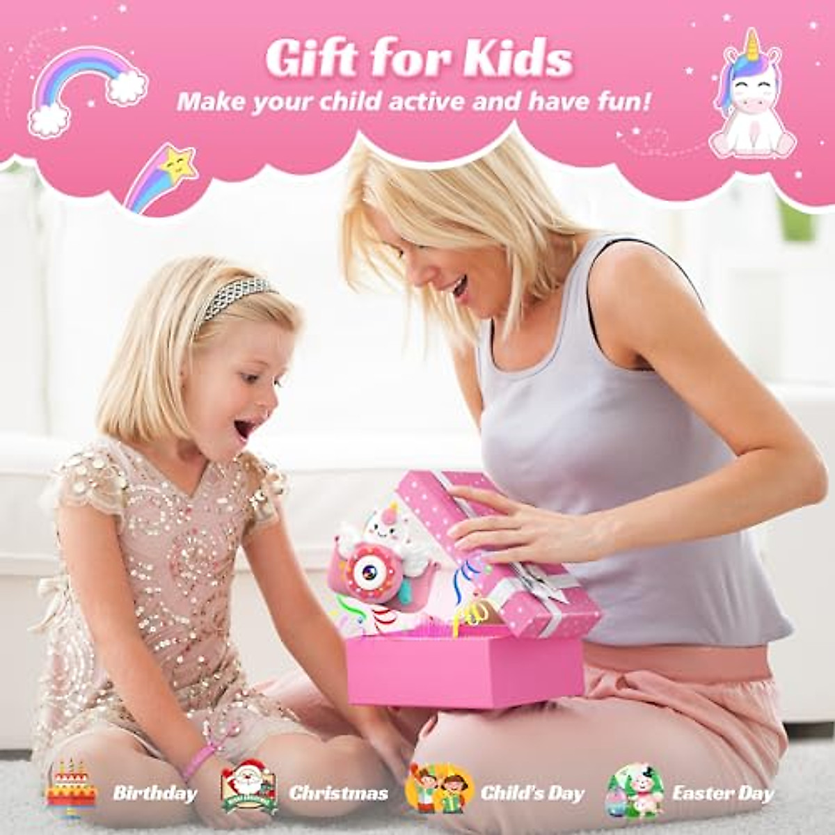 TIATUA Kids Camera for Girls & Boys, Toddler Camera Toys for Age 3-12 Kids with 32GB Card & Dual Lens, Digital Camera for 4 5 6 7 8 9 10 Year olds (Pink)