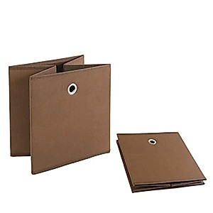 Rabtero Foldable Storage Cubes, Collapsible Cloth Baskets Open Storage Bins for Home Tidy and Storage-Brown, 6 Packs, 11 inches