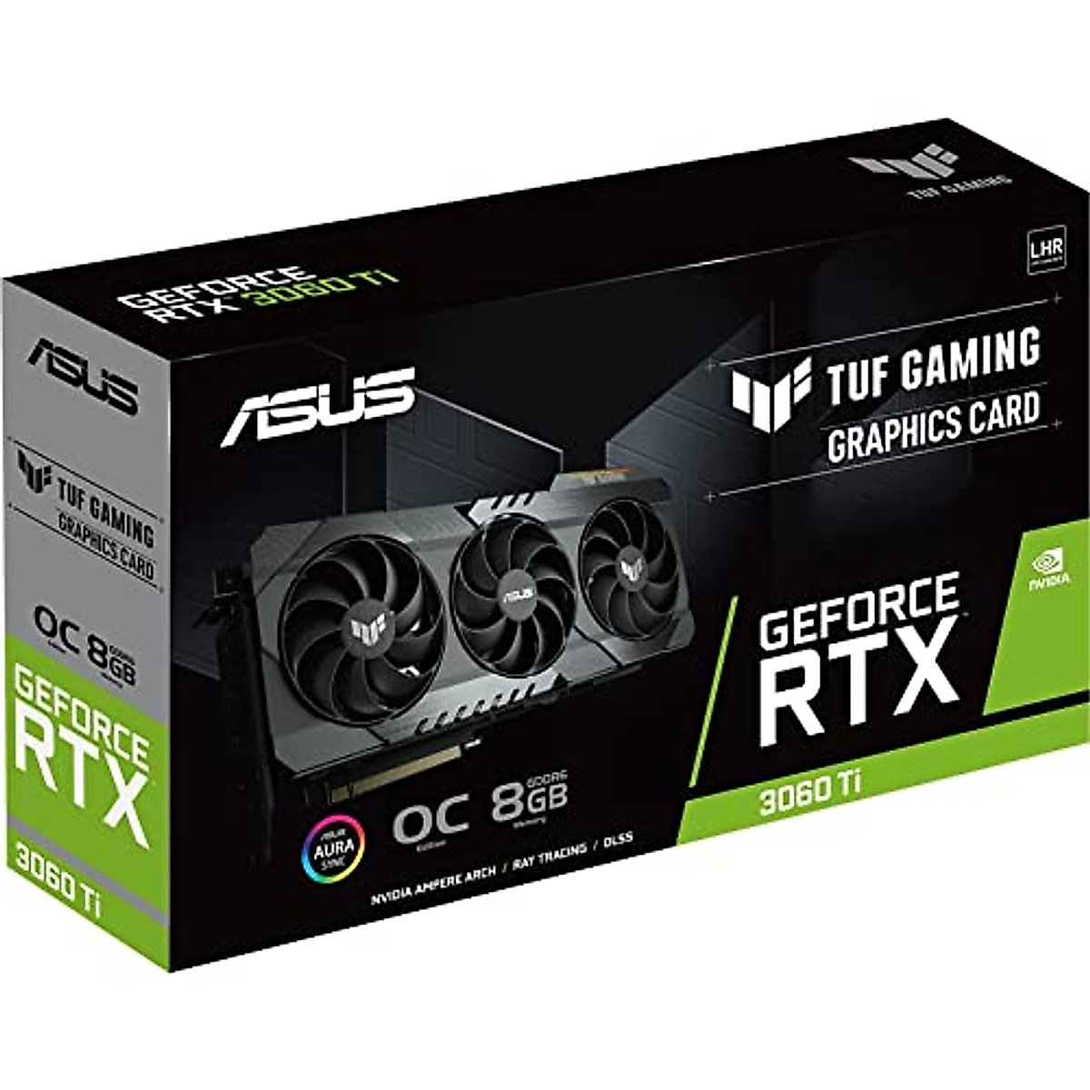 ASUS TUF Gaming NVIDIA GeForce RTX 3060 Ti V2 OC Edition Graphics Card (PCIe 4.0, 8GB GDDR6, LHR, HDMI 2.1, DisplayPort 1.4a, Dual Ball Fan Bearings, Military-Grade Certification, GPU Tweak II)