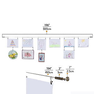 Wallniture Curtain Drape Wire Rod Set for Tapestry, Kids Crafts, Wall Decor Picture Hanging Kit