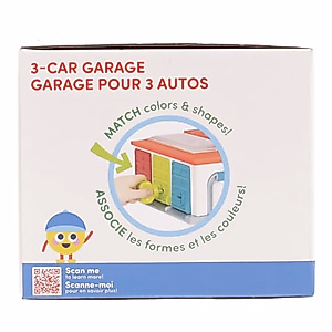 Battat – Car & Color Sorting Playset – Cause-And-Effect Toy – Push & Go Cars – Color-Coded Matching – 2 Years + – 3-Car Garage