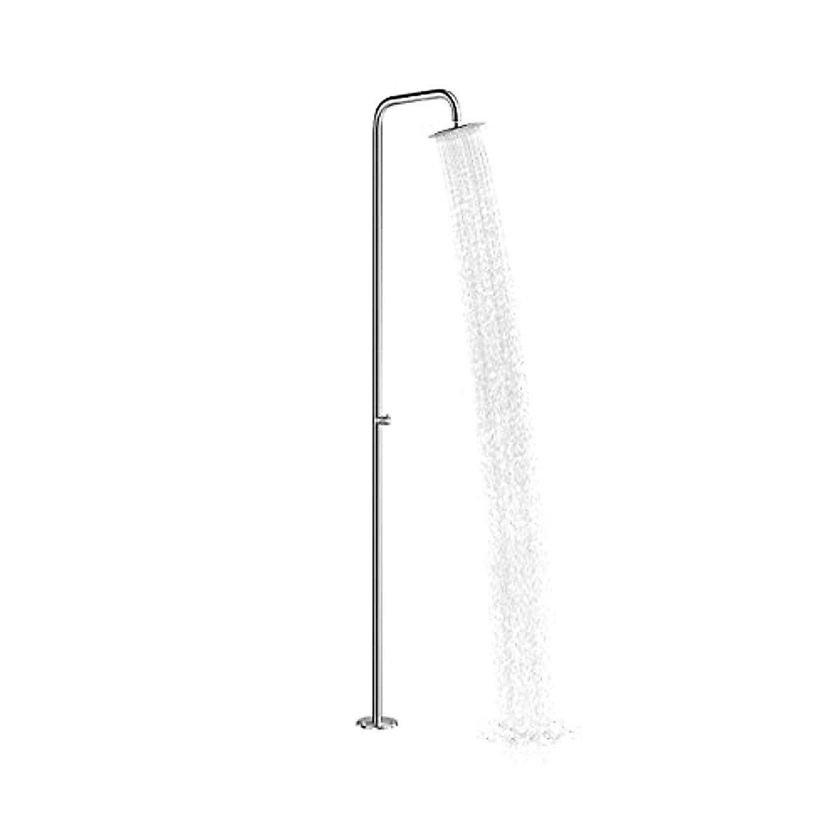 Wayime 87" Separable&Composable Free-Standing Brushed Stainless Steel 304 Rainfall Outdoor Shower