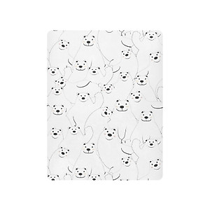 Cute Polar Bear Cartoon Seamless Pattern Baby Crib Sheets Soft Toddler Bed Sheets Breathable Mattress Cover Toddler Sheets for Nursery Stroller Crib Mattress Infant Unisex, 52 * 28 * 9in
