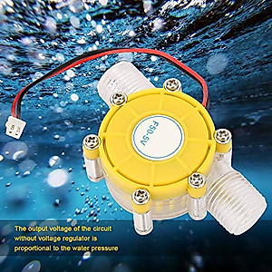 Micro Generator, F50 Micro-Hydro DC Water Flow Pump Turbine Hydroelectric Power Energy Generator Solid Structure, Low Noise, Stable Working Performance(5V)