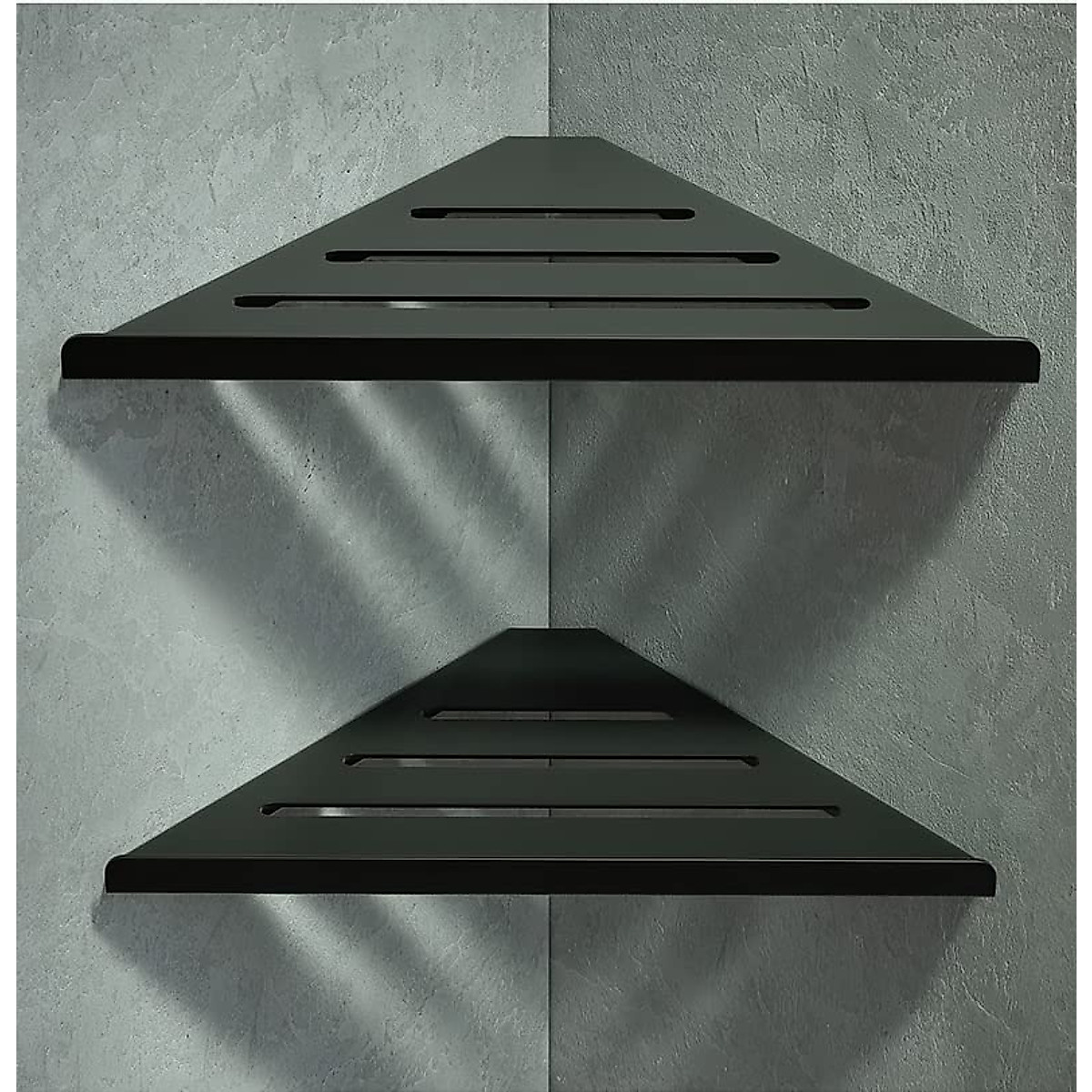 XiangYi 2 Pack Corner Shower Caddy, Adhesive Bathroom Shelf Wall Mounted, No Drilling Kitchen Racks Shower Caddies, Storage Organizer for Bathroom, Toilet, Kitchen and Dorm,Stainless Steel Black