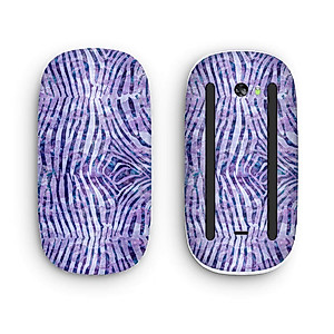 Design Skinz Purple Watercolor Zebra Pattern Vinyl Decal Compatible with The Apple Magic Mouse 2 (Wireless, Rechargable) with Multi-Touch Surface