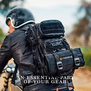 Odinsberg Motorcycle Tool Roll Bag Tools NOT Included - Small Tool Bag Wrench Roll Up Tool Bag Organizer Pouch Wrap Motorcycle Tool Kit Box For Harley Enduro Dirt Bike UTV Motorcycle Accessories Gear