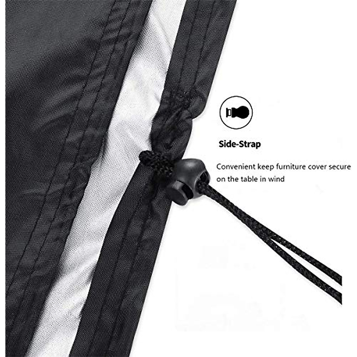 Bigzzia Patio Furniture Set Cover, Rattan Cube Set Cover 420D Oxford Fabric Patio Table Cover Windproof Anti-UV with 4 Fixing Buckles for Garden Tables Chairs (126x126x74cm/49.6x49.6x29.1)