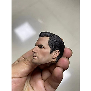 1/6 Scale Male Head Sculpt,European Strong Man Handsome Man Head Carved for 12inch Soldier Action Figure Body Collectible (B)