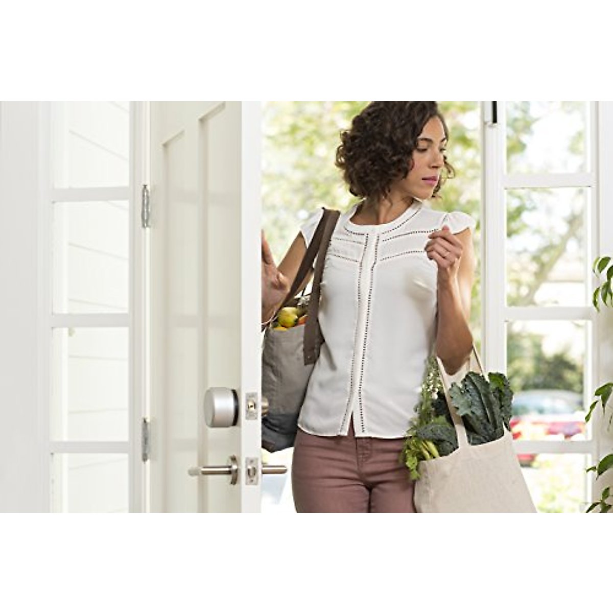 August Smart Lock Pro + Connect Hub - Wi-Fi Smart Lock for Keyless Entry - Works with Alexa, Google Assistant, and more – Dark Gray
