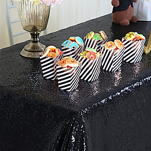 B-COOL 60x102-inch Black Sequin Table Linens Halloween Tablecloth Seamless Glitter Tablecloth Wedding Sequin Tablecloth