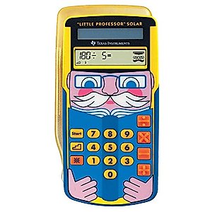 Texas TI-Little Professor Solar LPROF/PWB/11E1 TI-Little Professor Education Calculator Yellow