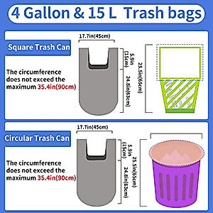 4 Gallon Trash Bags 100 Counts Handle Garbage Bags Trash Can liners Bathroom, Bedroom, Office, Car, Home Waste Bin Plastic Trash Can Liners