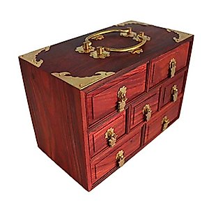 AYBAL Retro Wooden Jewellery Box with 7 Drawers