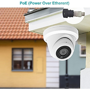 Real HD 4MP PoE IP Turret Dome Camera, 2.8mm Wide Angle, H.265, Support Firmware Upgrade, ONLY Compatible with Hik Vision NVR, NDAA Compliant