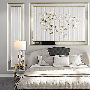 QiMH Gold Table Lamp for Living Room, Bedside Lamps for Bedrooms with Touch Control USB Ports, Modern Nightstand Lamp White Shade Home Lighting Decor (2700K LED Bulb Included)