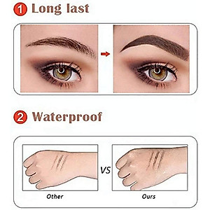 Waterproof Eyebrow Pen Microblading Eyebrow Pen Makeup with a Micro-Fork Tip Liquid Eyebrow Pencil (2#Brown)
