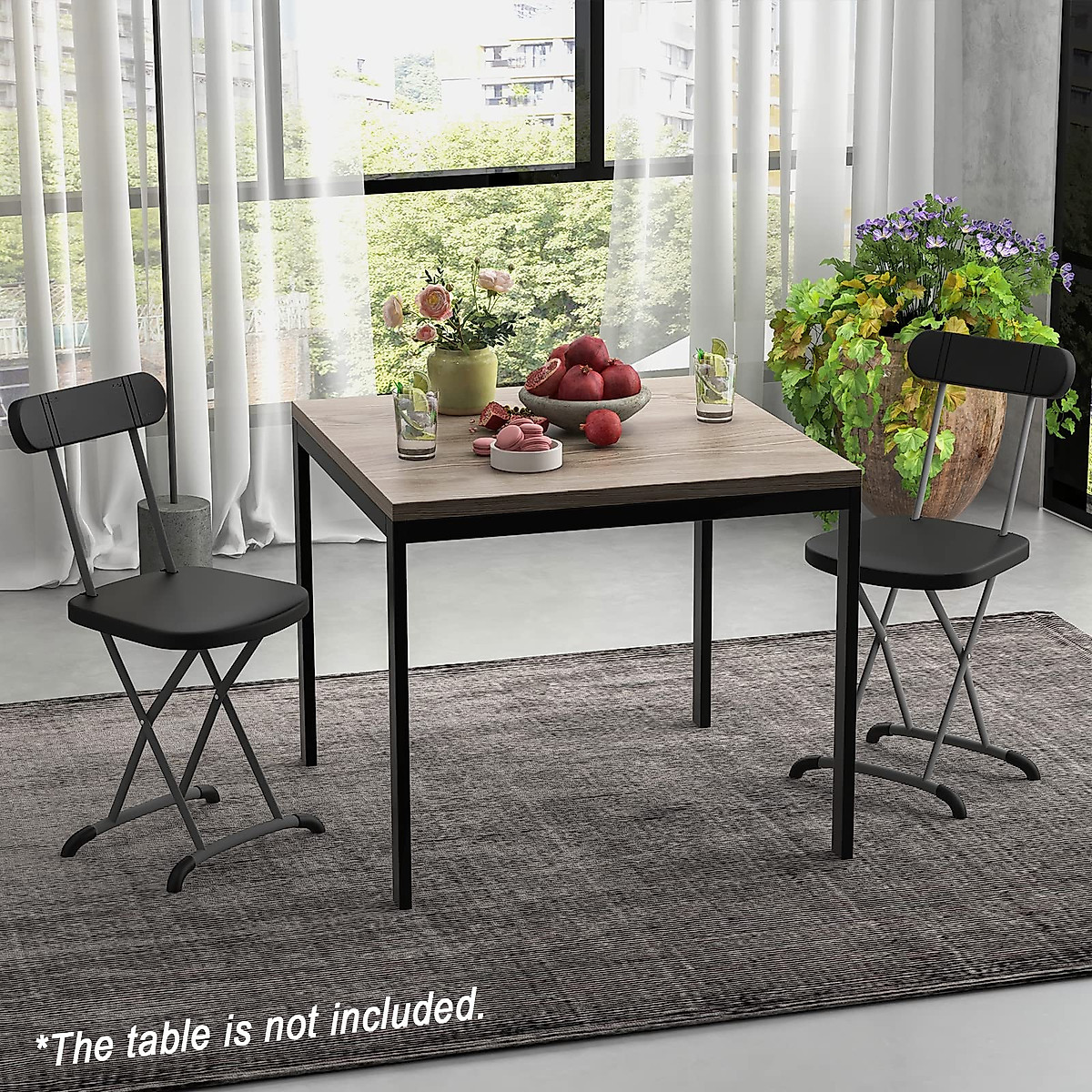 Giantex 2-Pack Folding Chairs, Plastic Event Chairs, 400 LBS Lightweight Foldable Chairs with Solid X-Shape Frame, Oversized Seat, Outdoor Indoor Chairs for Home Garden Patio Yard, Black