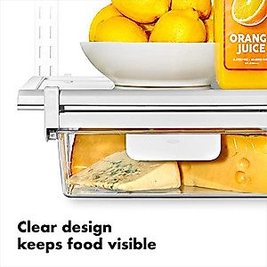 OXO Good Grips Fridge Undershelf Drawer 14 in - for Deli Meat, Cheese, Produce and More