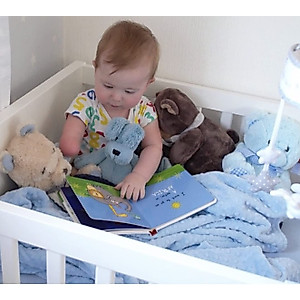 MEG ORIGINAL Navy Blue & Baby Blue Minky Dot Baby Boy Blanket