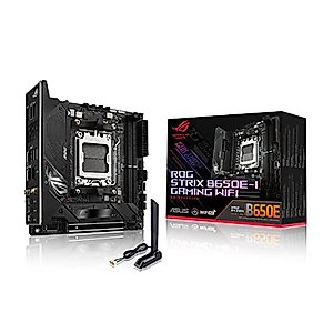 ASUS ROG Strix B650E-I Gaming WiFi 6E Socket AM5 Ryzen 7000 Mini-ITX Gaming Motherboard (PCIe 5.0,DDR5,10 + 2power Stages,2xM.2 Slots,USB 3.2 Gen 2x2 Type-C,WiFi 6E)