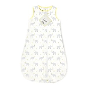 SwaddleDesigns Cotton Flannel Sleeping Sack, Sleeveless Wearable Blanket with 2-Way Zipper, Made in USA, Elephant and Yellow Chickies, 12-18 Months