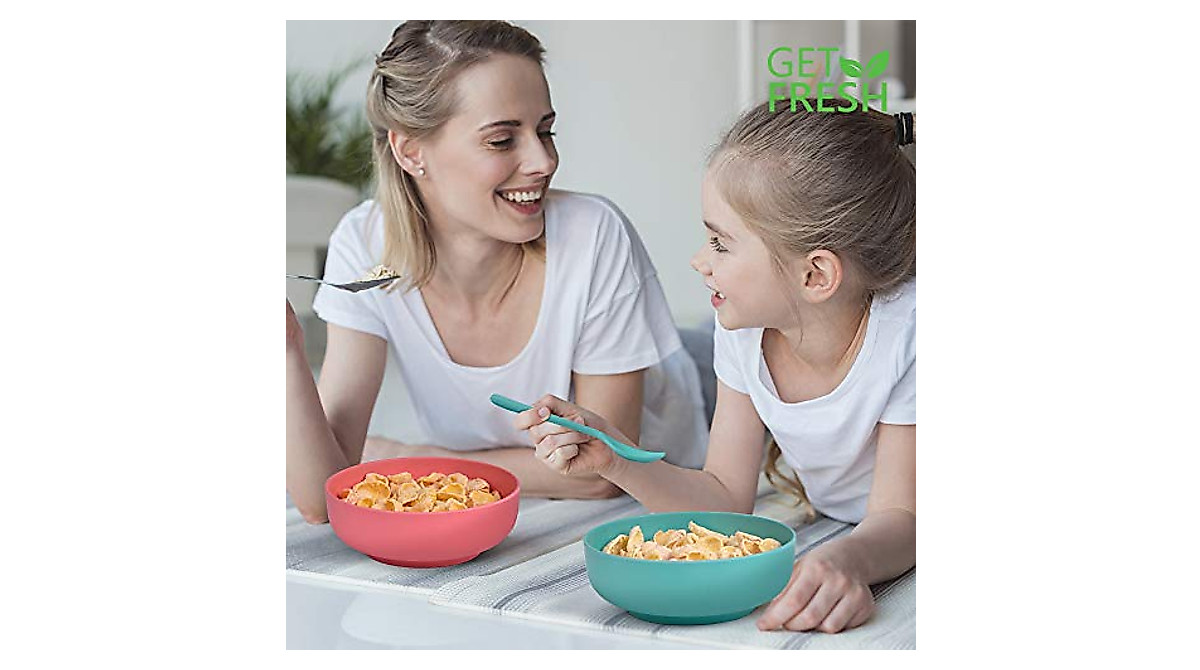 GET FRESH Kids Bamboo Bowls - 4 Pack Dinnerware Set